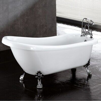 British Baths Easton Single Ended Slipper Roll-Top Freestanding Bath ...