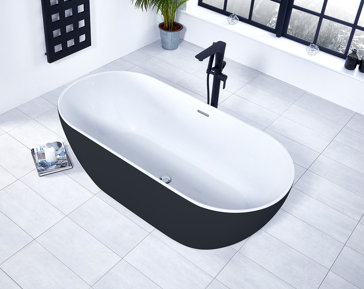 Frontline Graphite Summit Bath 1680mm x 800mm - British Baths