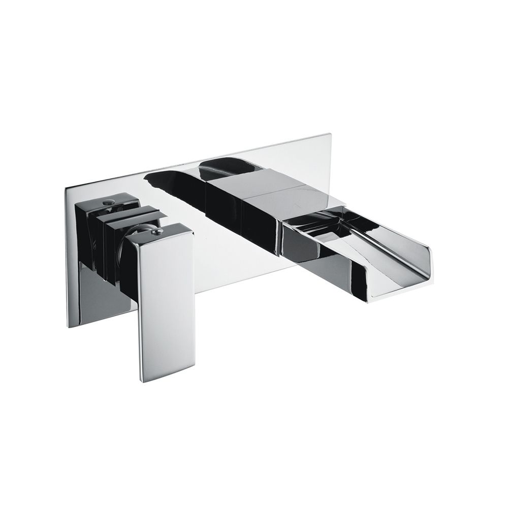 Hurworth Wall Mounted Waterfall Basin Mixer Tap – Chrome – British Baths
