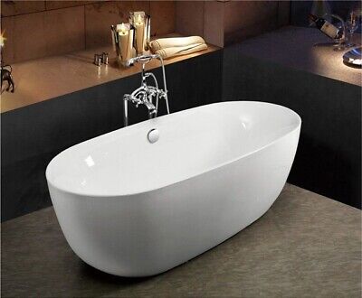 Vibrance Vogue Sphera 1700mm x 800mm Gloss White Acrylic Freestanding ...