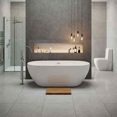 Vibrance Vogue Sphera 1700mm x 800mm Gloss White Acrylic Freestanding ...