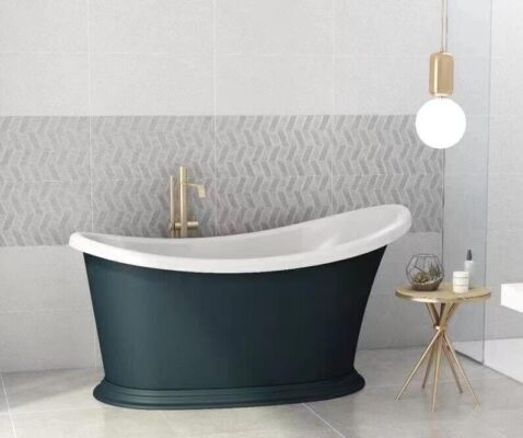 British Baths Minet Small Freestanding White Acrylic Slipper Bath ...