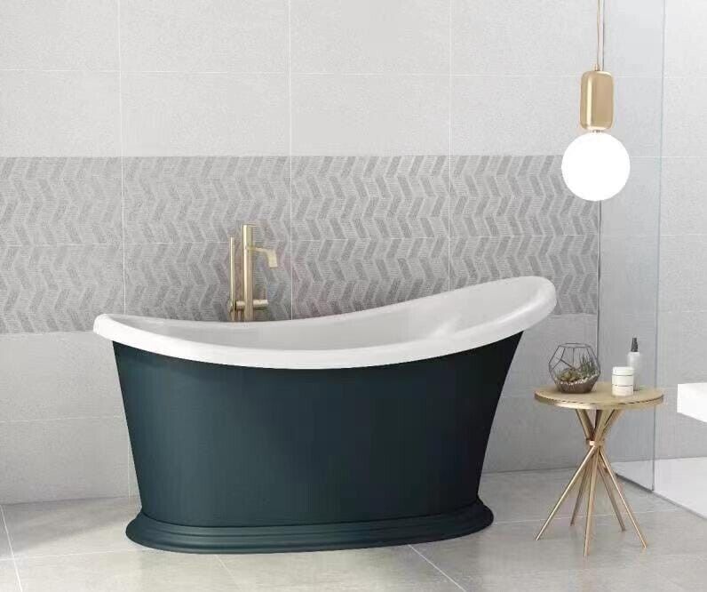 British Baths Minet Small Freestanding White Acrylic Slipper Bath ...