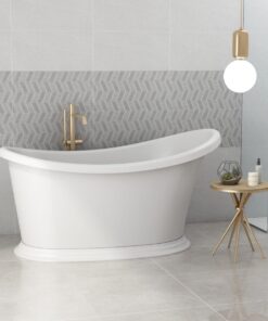 British Baths Minet Small Freestanding White Acrylic Slipper Bath ...