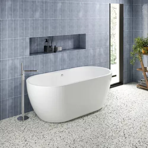 British Baths Boulby Oval Freestanding White Acrylic Bath 1555 x 745 ...